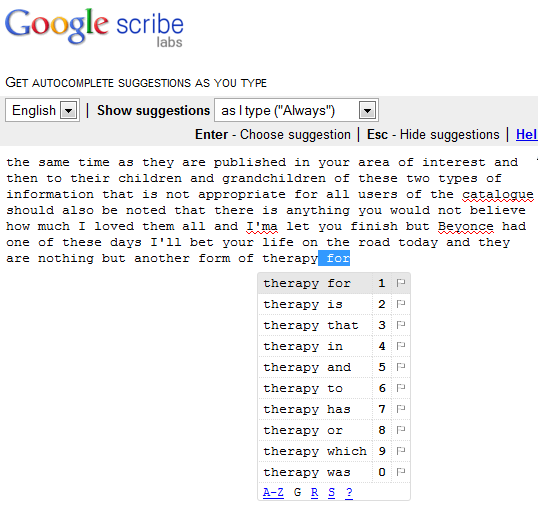 Google Scribe brings text/phrase autocompletion anywhere on the web